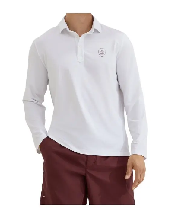 Brunello Cucinelli Long-sleeve Polo Shirt - White