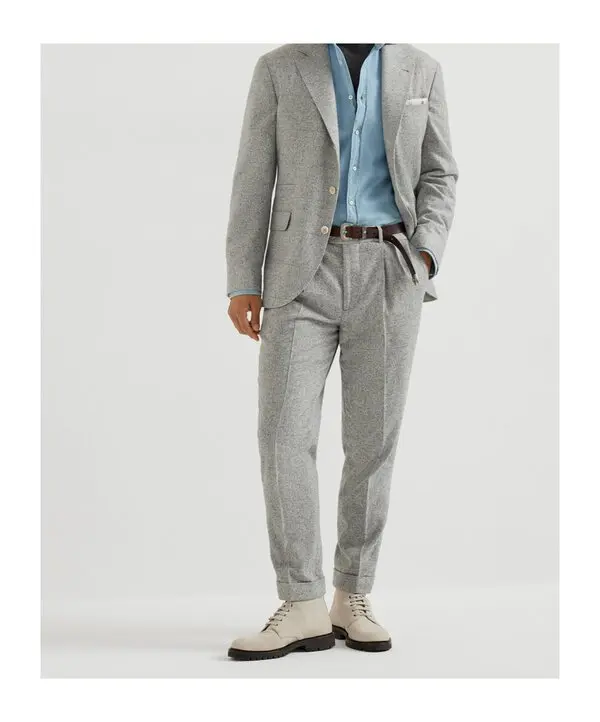 Brunello Cucinelli Pleated Wool-silk Blend Trousers