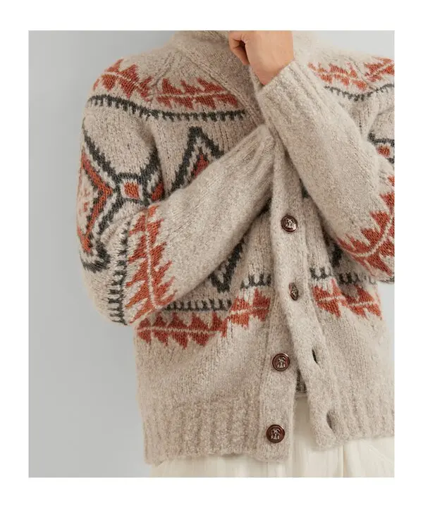 Brunello Cucinelli Geometric-jacquard Cardigan