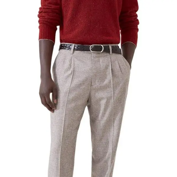 Brunello Cucinelli Pleated Tailored Trousers With Cuffed Hem