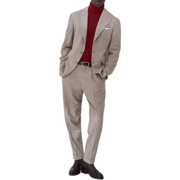 Brunello Cucinelli Pleated Tailored Trousers With Cuffed Hem