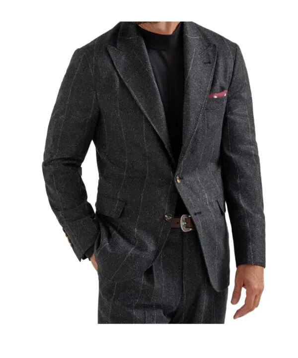 Brunello Cucinelli Pinstripe Blazer - Anthracite