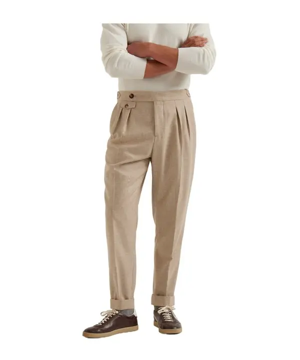 Brunello Cucinelli Houndstooth Trousers - Nude