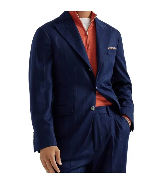 Brunello Cucinelli Chalk Stripe Blazer - Black