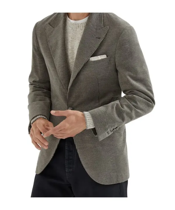 Brunello Cucinelli Striped Blazer - Khaki