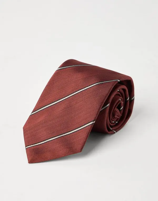Brunello Cucinelli Diagonal-stripe Silk Tie