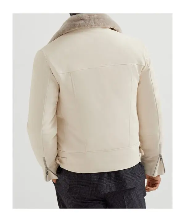 Brunello Cucinelli Fur-collar Leather Jacket