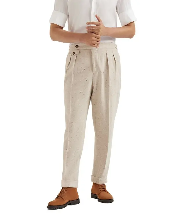 Brunello Cucinelli Pressed-crease Trousers - Light Yellow