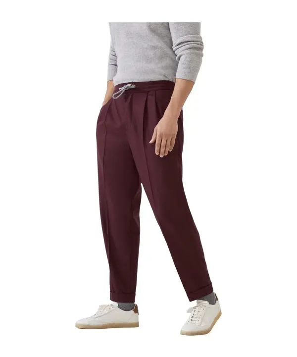 Brunello Cucinelli Virgin-wool Trousers - Bordeaux