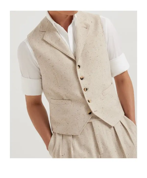 Brunello Cucinelli Sleeveless Collared Waistcoat - Light Yellow