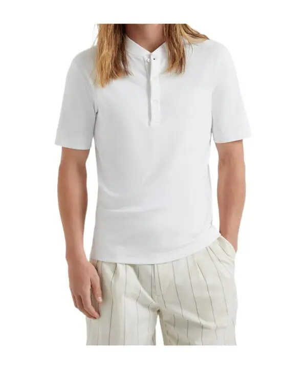 Brunello Cucinelli Short-sleeve Polo Shirt - White