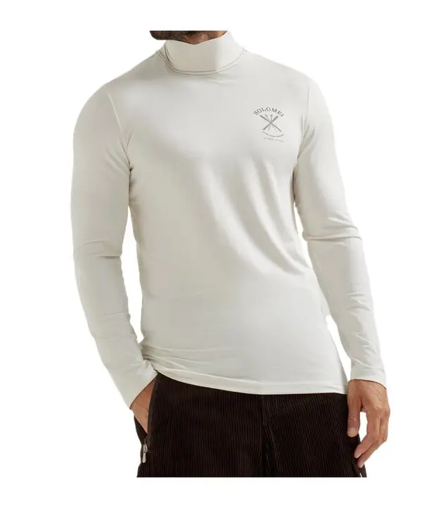Brunello Cucinelli Turtleneck Logo T-shirt - Panama
