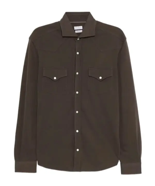 Brunello Cucinelli Cotton Shirt - Brown