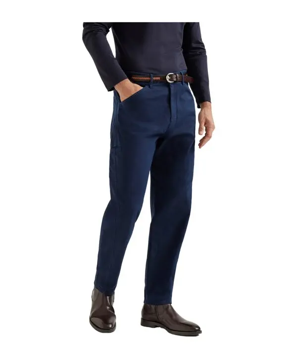 Brunello Cucinelli Pocket Gabardine Trousers - Navy Blue