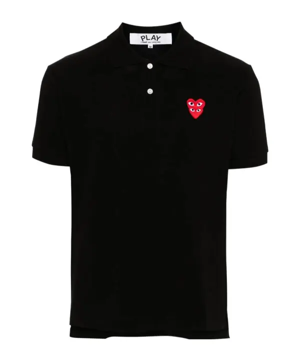 Comme Des Garçons Heart-patch Cotton Polo Shirt