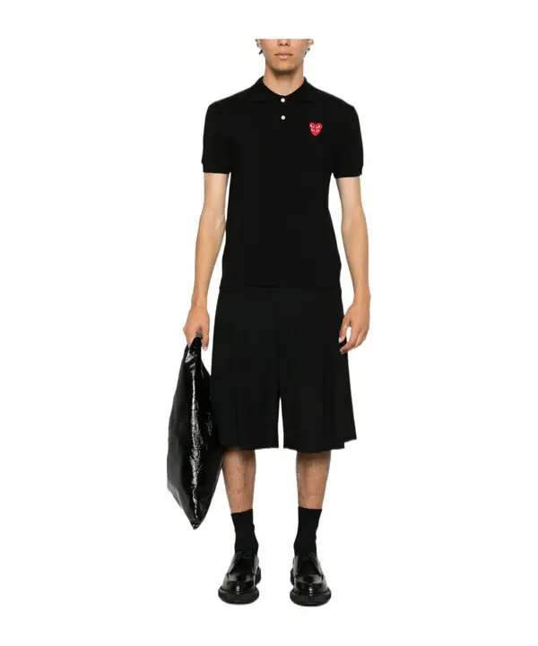 Comme Des Garçons Heart-patch Cotton Polo Shirt