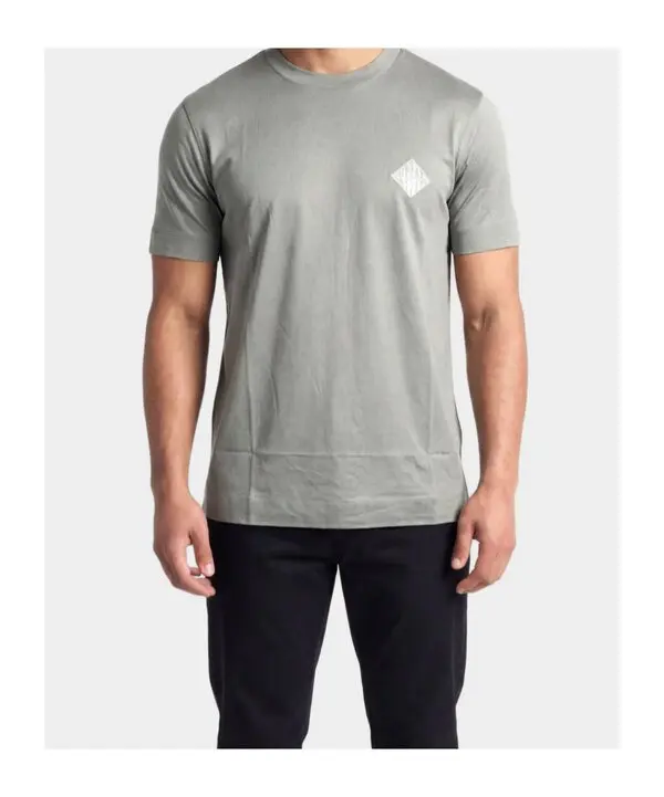 Emporio Armani Slim-fit Lyocell-blend Jersey T-shirt With Logo Patch - Gray