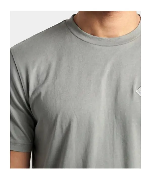 Emporio Armani Slim-fit Lyocell-blend Jersey T-shirt With Logo Patch - Gray
