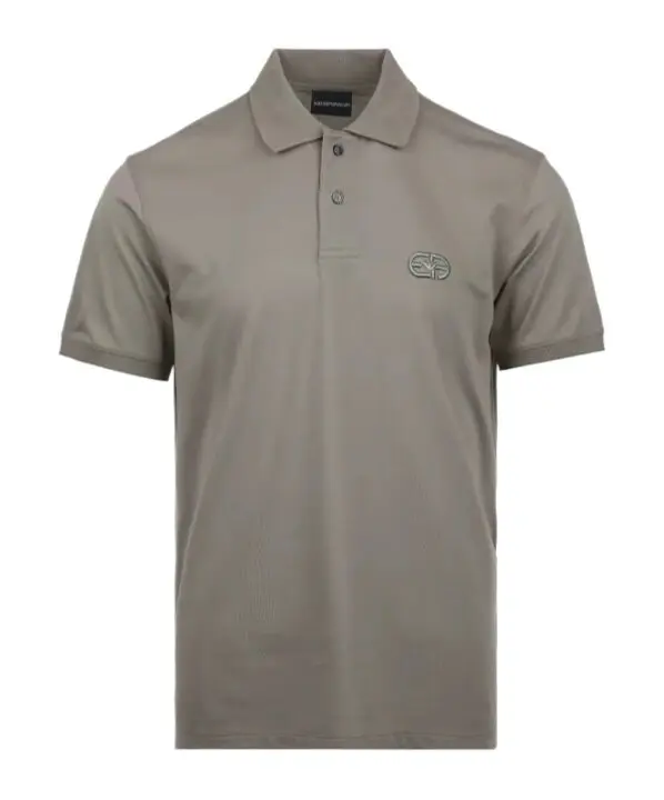 Emporio Armani Logo-embroidered Polo Shirt - Gray