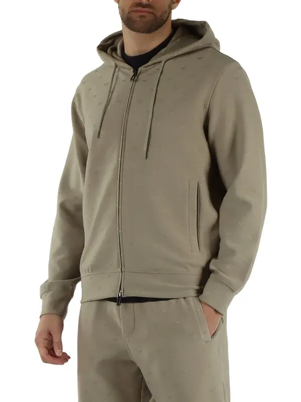 Emporio Armani Zip-up Drawstring Hoodie