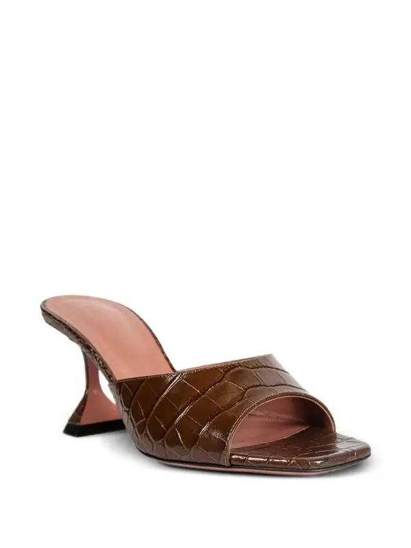 Amina Muaddi Imitation Crocodile Pattern Mules