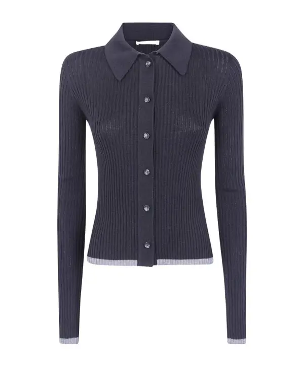 NUUR Long-sleeve Cardigan - Black Grey