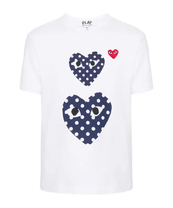 Comme Des Garçons Heart-motif Cotton T-shirt - White