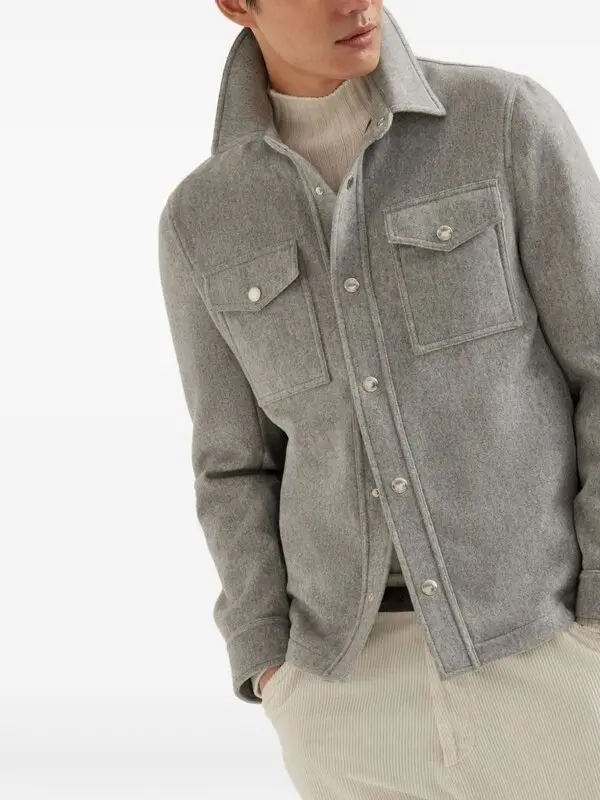 Brunello Cucinelli Long-sleeved Casual Jacket With Snap Closure