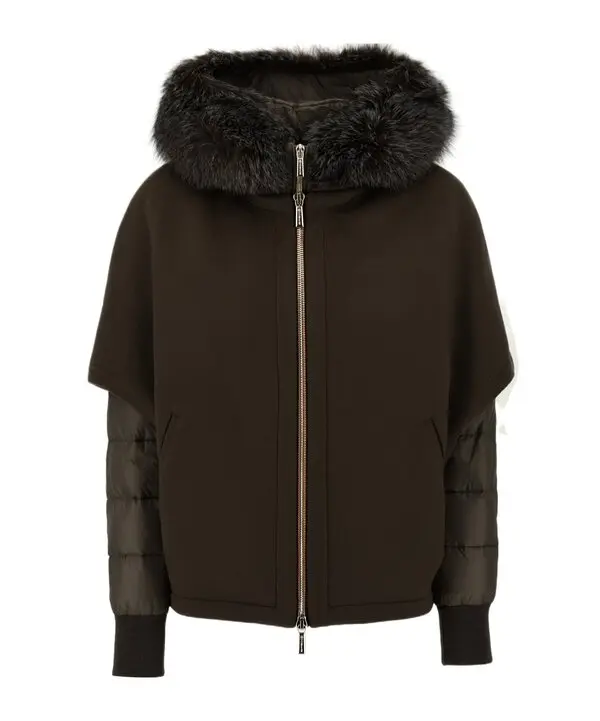 MOORER Long-sleeve Hooded Down Jacket - Black