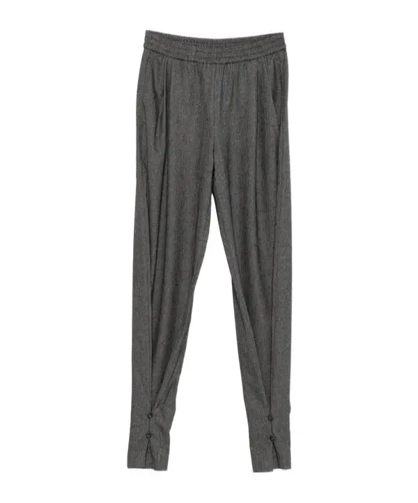 Andamane Buttoned-cuff Elasticated-waist Trousers - Grey Black