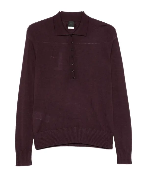 Pinko Vadus Fine-knit Polo Top - Black