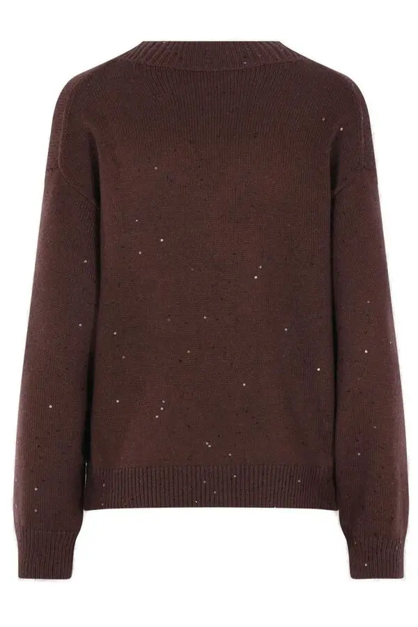 Brunello Cucinelli Sequinned V-neck Jumper
