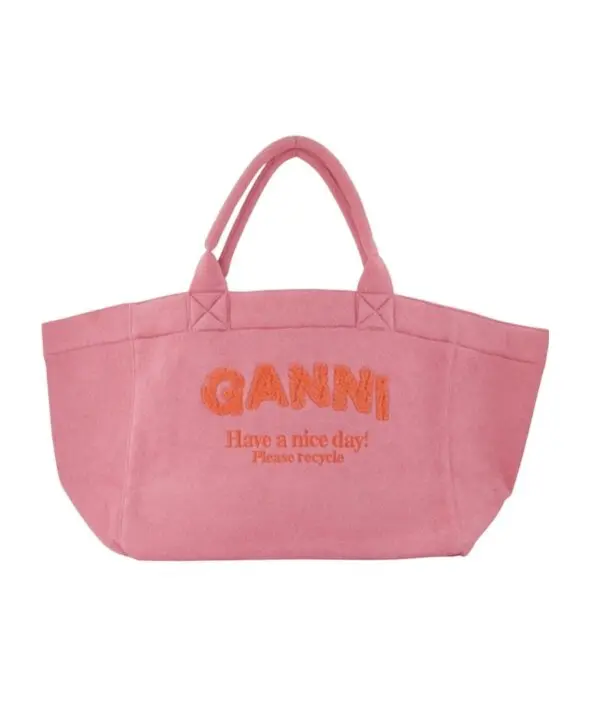 GANNI Terry-cloth Tote Bag - Pink