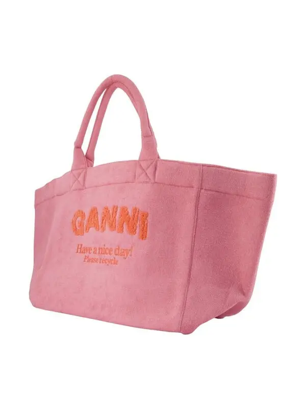GANNI Terry-cloth Tote Bag