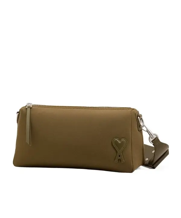AMI Paris Brown Nylon Marcel Bag
