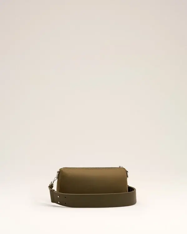 AMI Paris Brown Nylon Marcel Bag