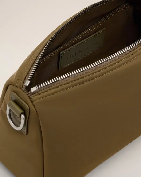 AMI Paris Brown Nylon Marcel Bag