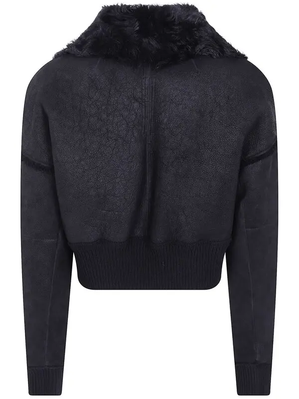 Rick Owens Cropped Aviator Leather Jacket