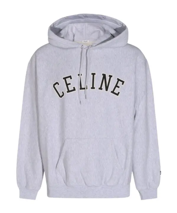 Celine Long-sleeved Hooded Sweatshirt - Grey