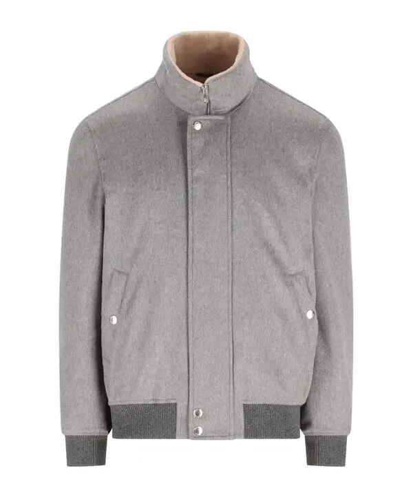 Brunello Cucinelli Funnel-neck Zip Jacket - Grey