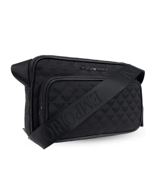 Emporio Armani Logo Jacquard Zip-up Shoulder Bag