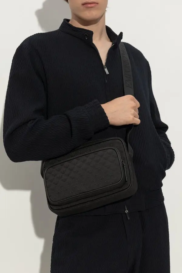 Emporio Armani Logo Jacquard Zip-up Shoulder Bag