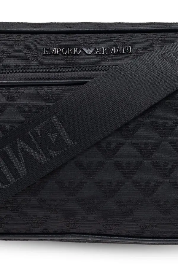 Emporio Armani Logo Jacquard Zip-up Shoulder Bag