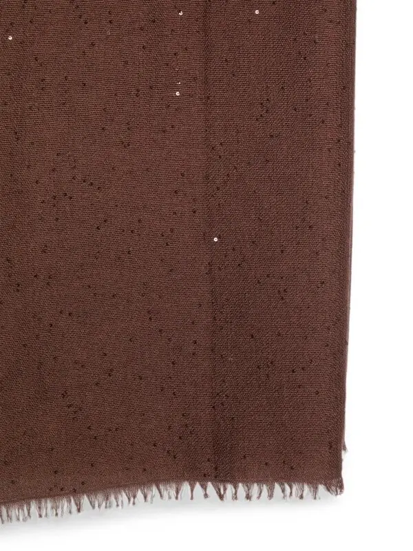 Brunello Cucinelli Sequin-embellished Frayed Scarf