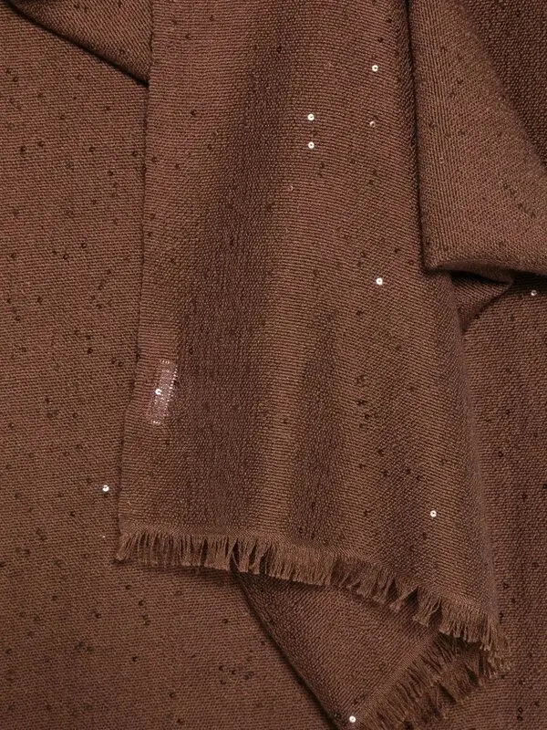 Brunello Cucinelli Sequin-embellished Frayed Scarf