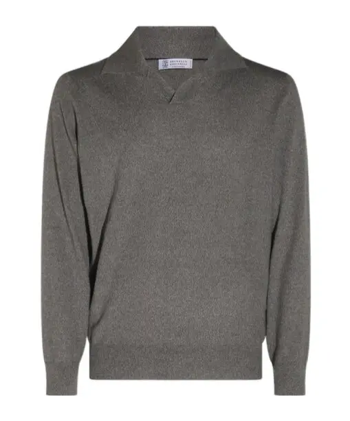 Brunello Cucinelli V-neck Knitted Jumper - Green