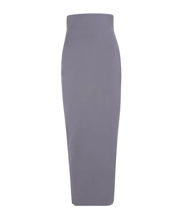 Rick Owens Zipped Raw-hem Maxi Skirt - Gray