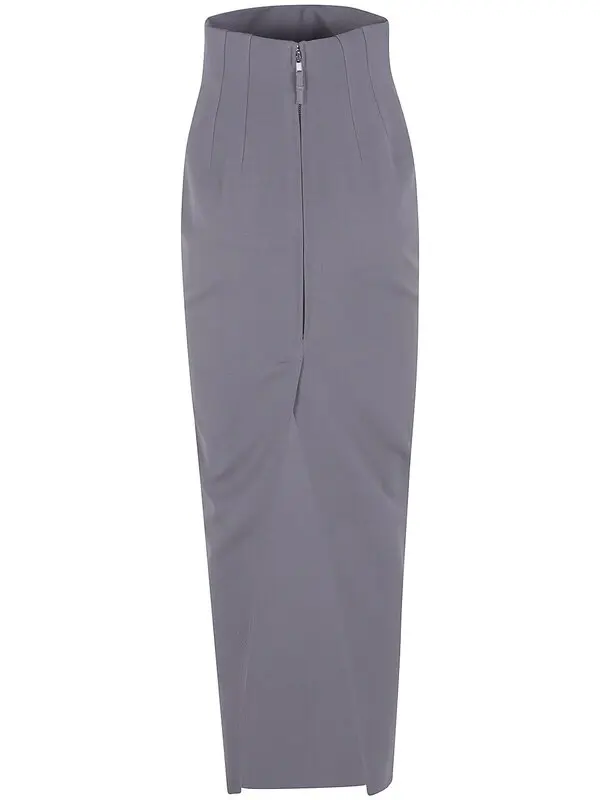Rick Owens Zipped Maxi Skirt - Gray