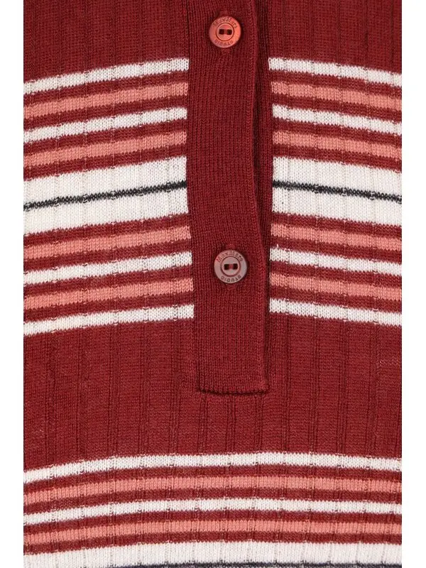 Max Mara Striped Short-sleeve Polo Shirt - Red