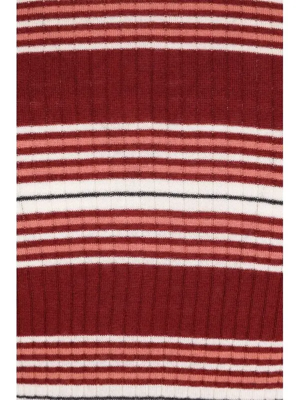 Max Mara Striped Short-sleeve Polo Shirt - Red